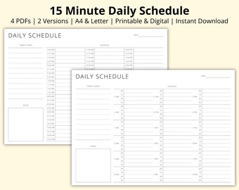 15 Minute Planner Printable & Digital Time Blocking Template - Etsy