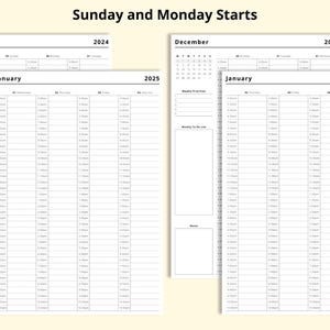 2025 DATED Weekly Planner Printable, 2025 Calendar PDF, 2025 Annual Planner, 2025 Digital Diary ...