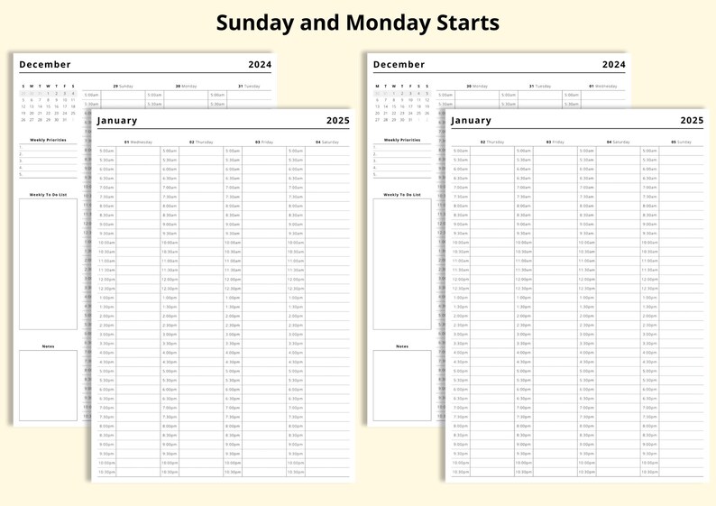 2025 DATED Weekly Planner Printable, 2025 Calendar PDF, 2025 Annual ...