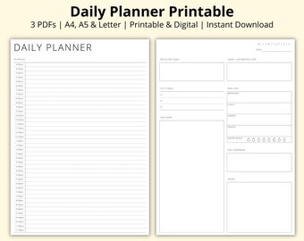15 Minute Daily Planner Printable Time Blocking Template Day - Etsy