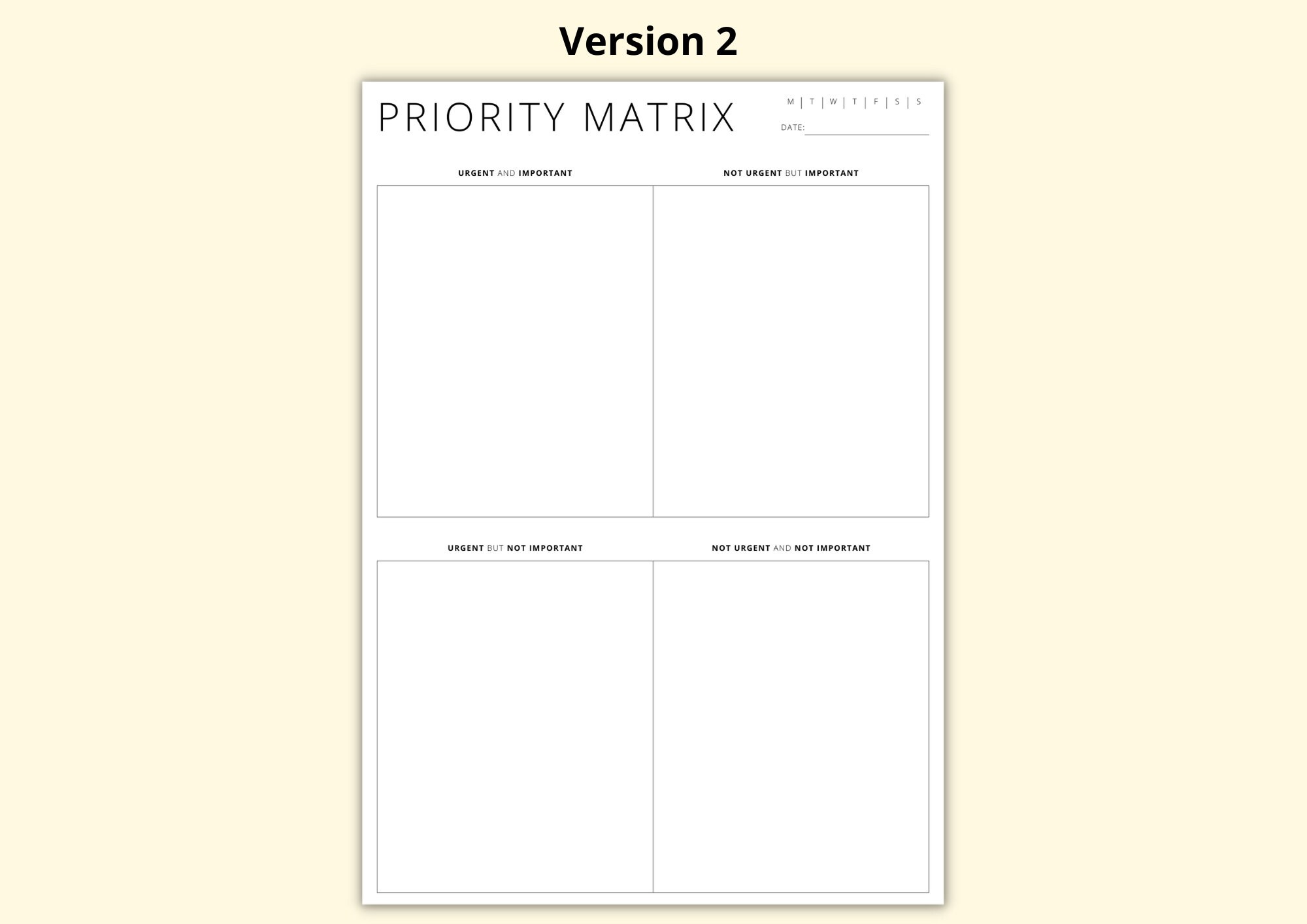 Priority Matrix, Eisenhower Matrix, Decision Matrix, Daily Task ...