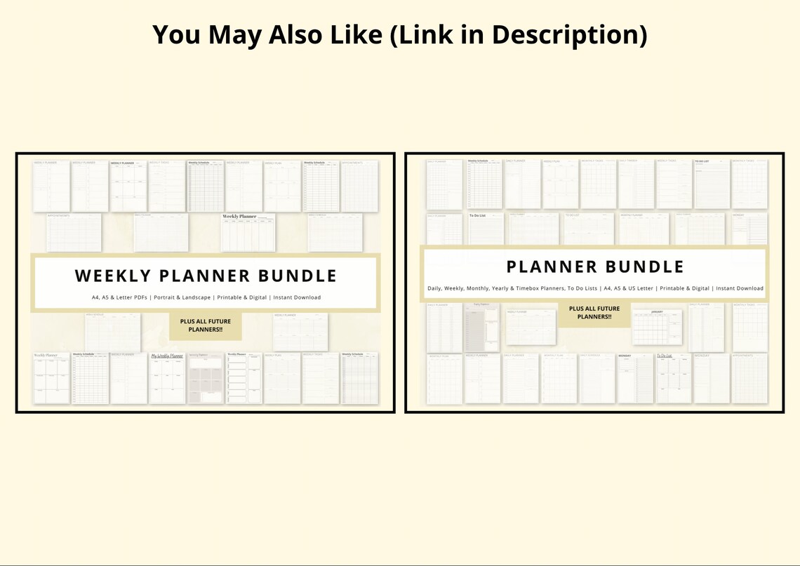 7 Day Planner, Week at a Glance, Weekly Planner Template, Weekly ...