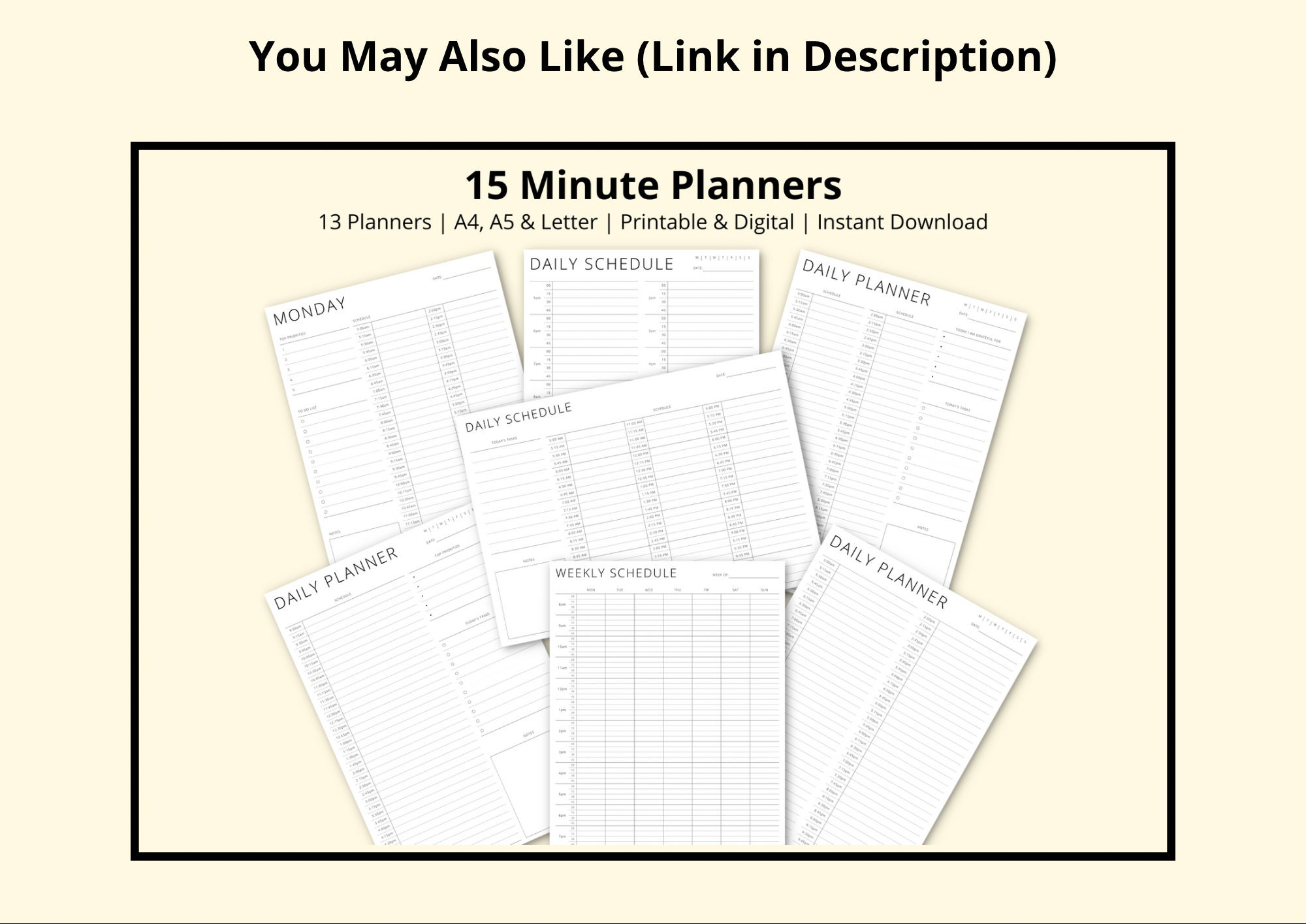 15 Minute Interval Planner, Time Blocking Planner, Daily Appointment ...