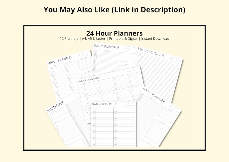 24 Hour Daily Planner, 30 Minute Increment, Hourly Time Blocking PDF ...