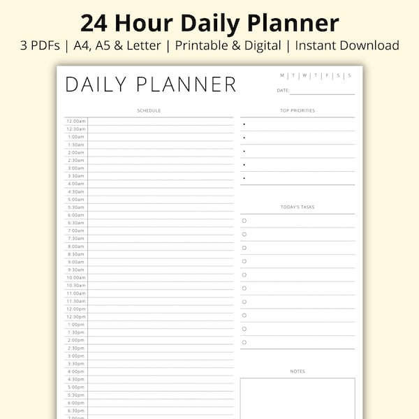 Daily Overview Planner - Etsy