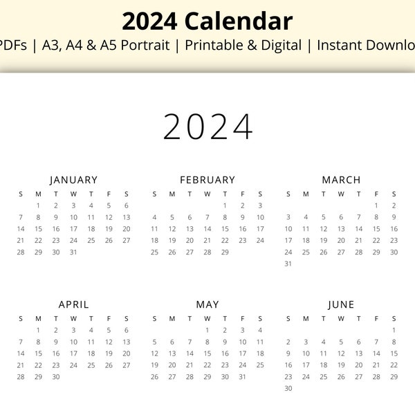 Printable Calendar - Etsy