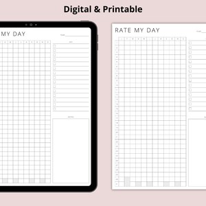 Rate My Day, Daily Rating, A Year in Pixels, Yearly Mood Tracker PDF ...