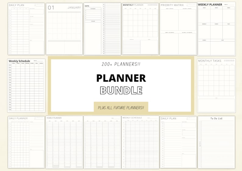 Planner Bundle Daily Weekly Monthly Yearly Planners, to Do Lists ...