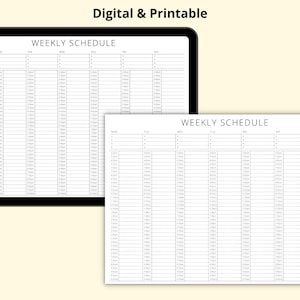 Weekly Planner, 7 Day Timetable Sheet, 30 Minute Time Blocking Schedule ...
