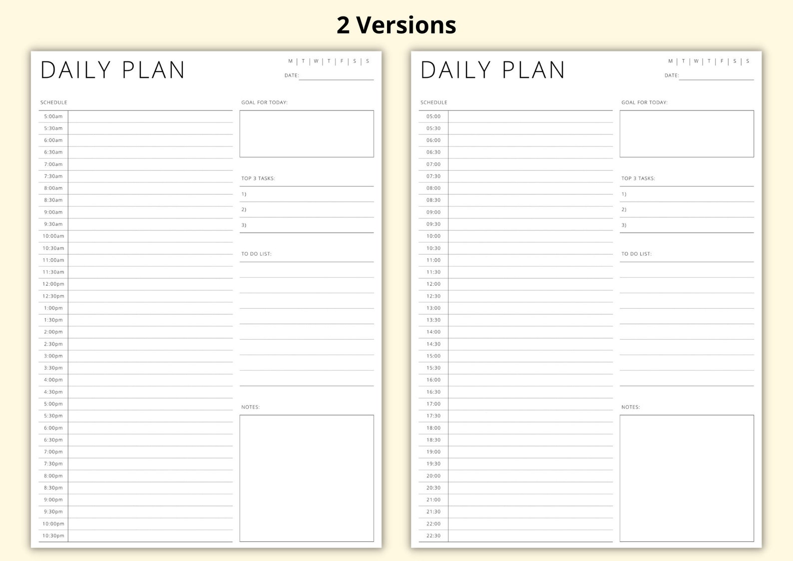 Daily Time Blocking Planner Template, 30 Minute Schedule, Daily Agenda ...