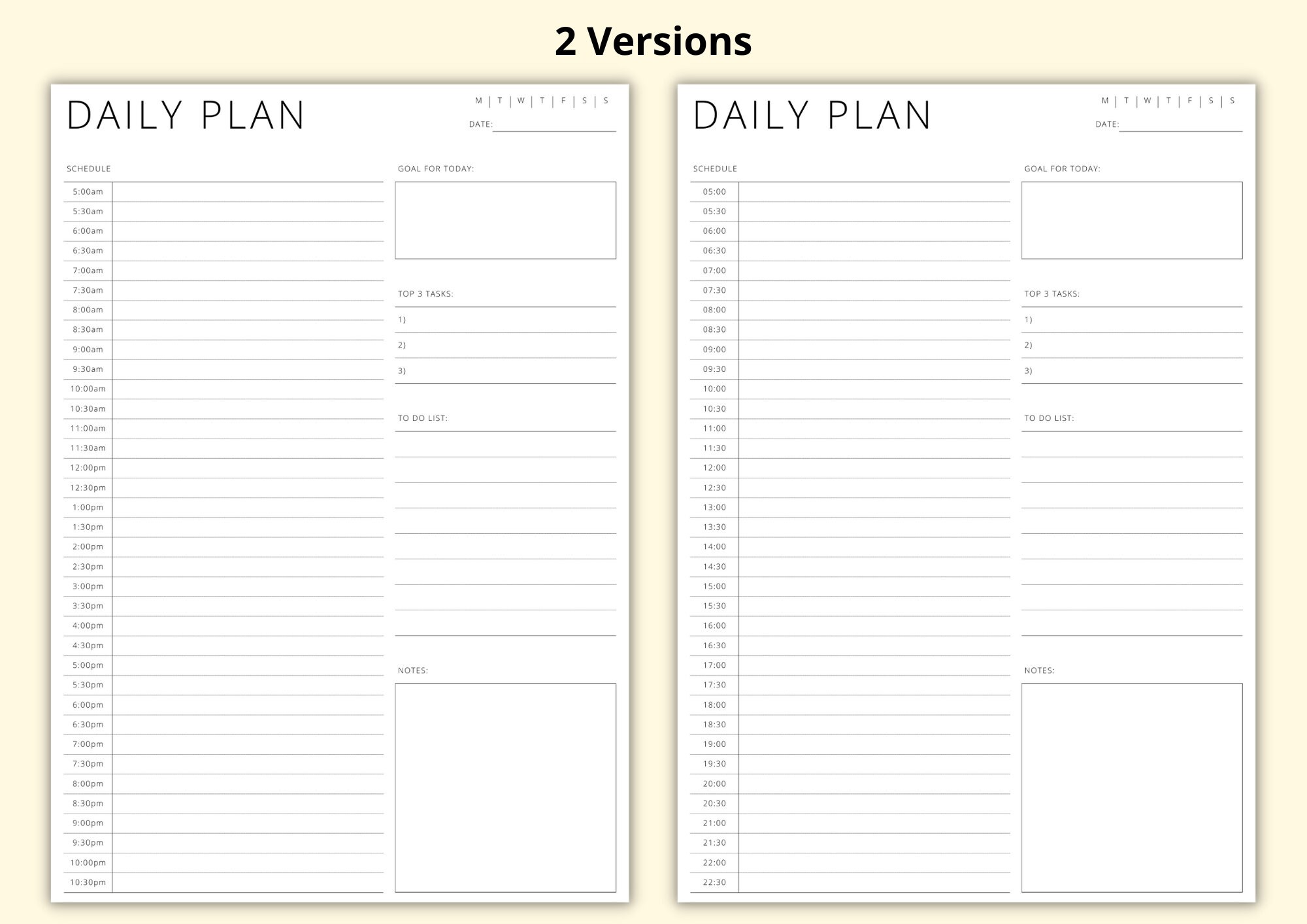 Daily Time Blocking Planner Template, 30 Minute Schedule, Daily Agenda ...