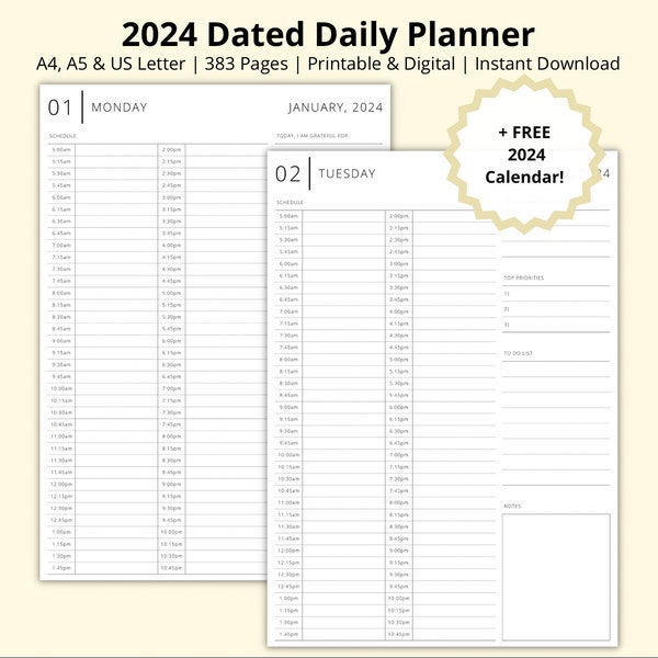 2024 Dated Daily Diary - Etsy