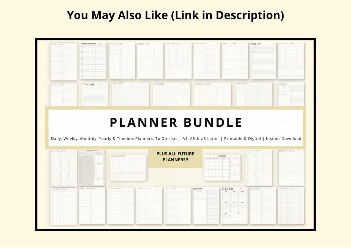 Planner Bundle Daily Weekly and Monthly Planner Templates, Productivity ...