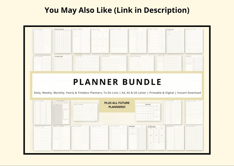 Planner Bundle Daily Weekly and Monthly Planner Templates, Productivity ...
