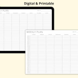 Weekly Time Block Planner, 7 Day Plan, 30 Minute Increments, Week at a ...