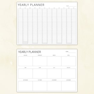 Yearly Planner Bundle - Annual Overview, Year at a Glance, Yearly Goals ...
