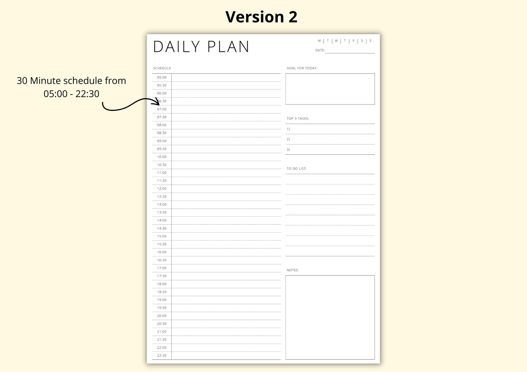Daily Time Blocking Planner Template, 30 Minute Schedule, Daily Agenda ...