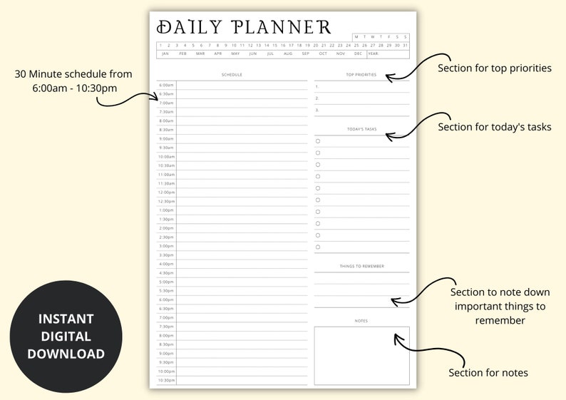 Planner Bundle Daily Weekly and Monthly Planner Templates, Productivity ...