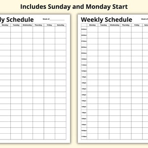 Hourly Weekly Planner, 7 Day Timetable, Week at a Glance, Study Time ...