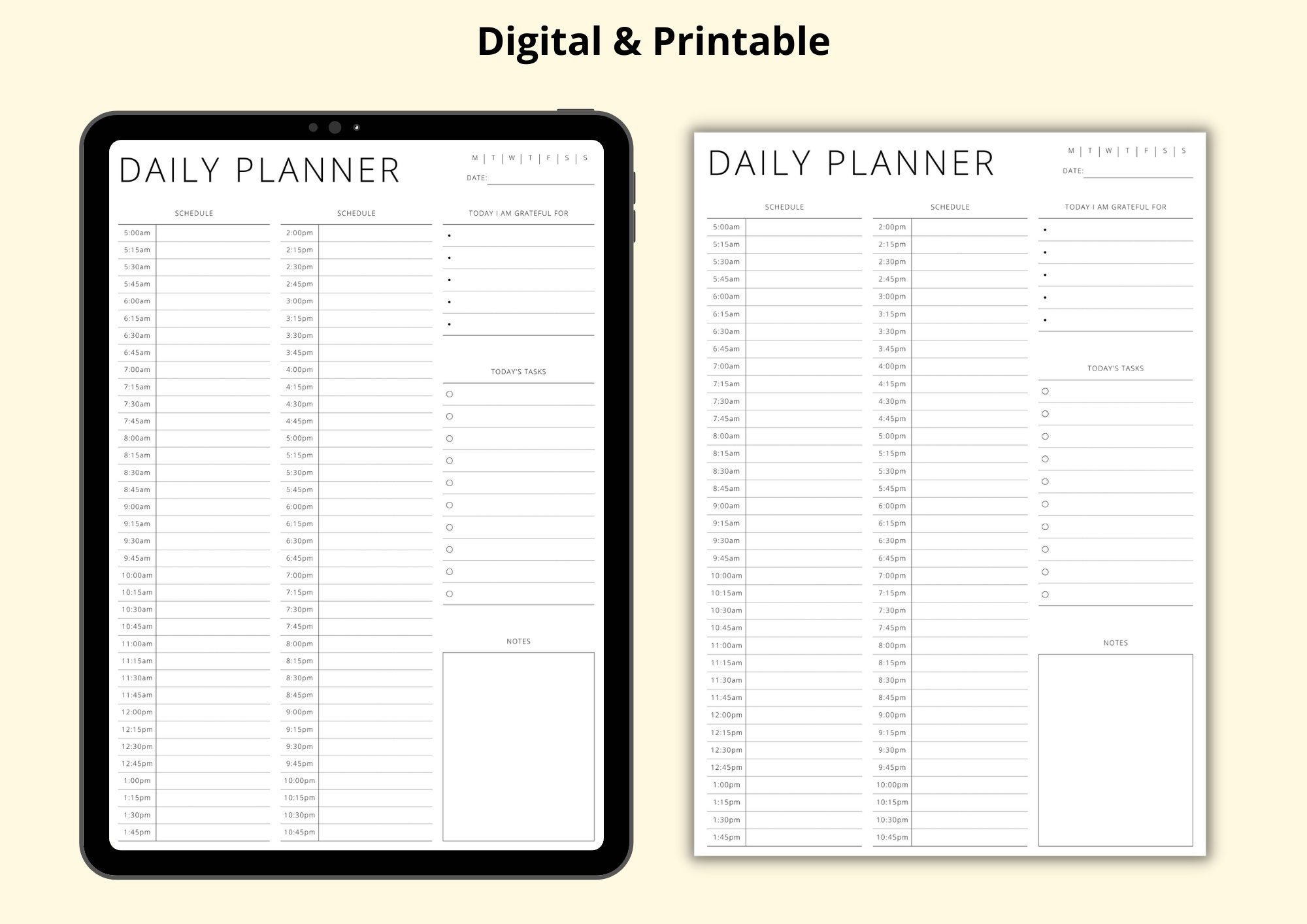 15 Minute Planner Printable, Appointment Tracker, Time Block PDF, Day ...
