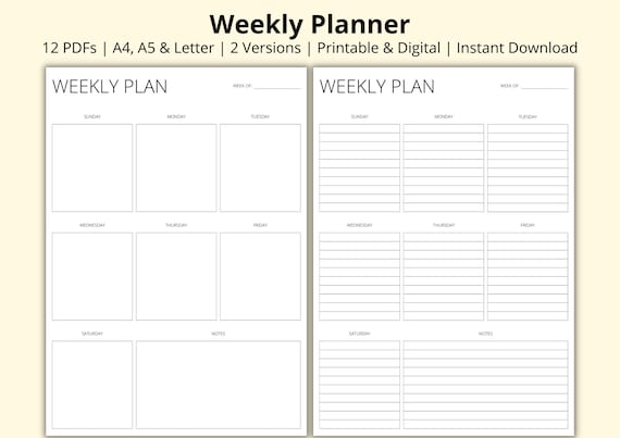 Simple Weekly Schedule Template