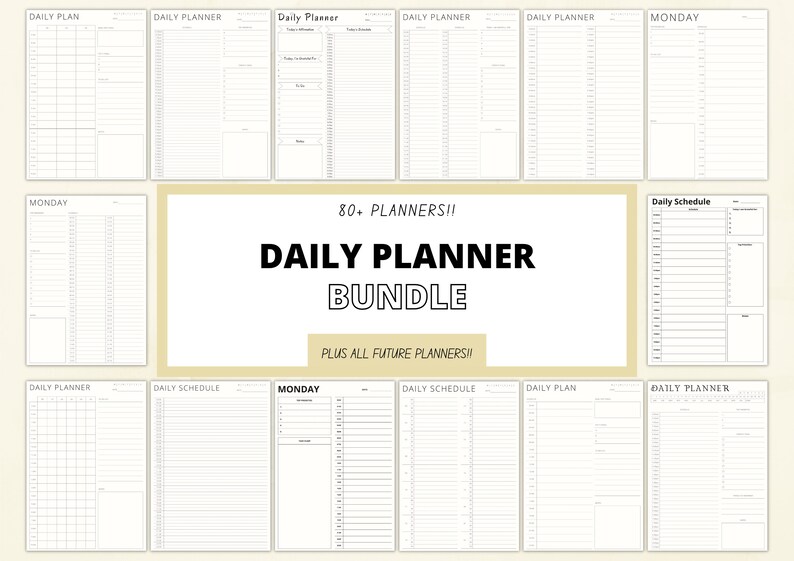Daily Planner Bundle - Daily Schedule Templates, Daily Tasks Lists ...