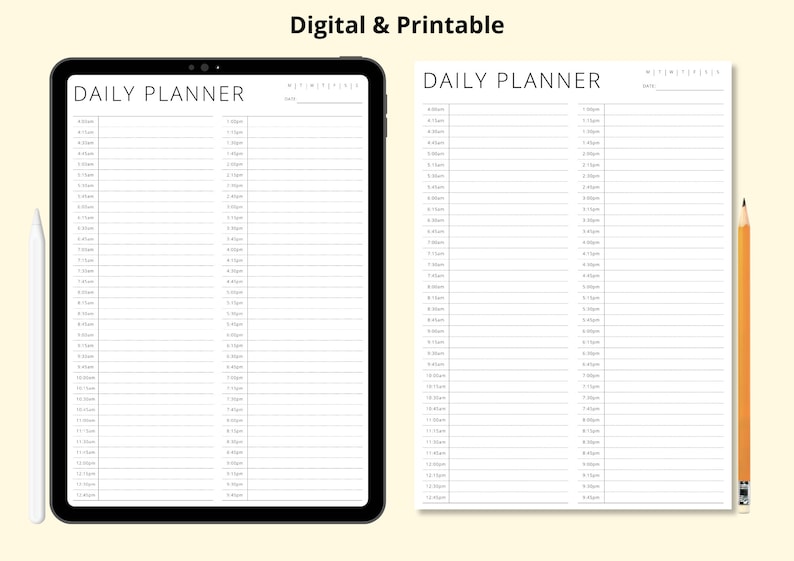 15 Minute Interval Planner, Time Blocking Planner, Appointment Tracker ...