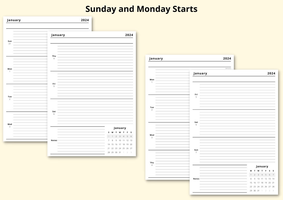 2024 Weekly Planner, Dated Yearly Calendar, 2024 Calendar, WO2P, Annual ...