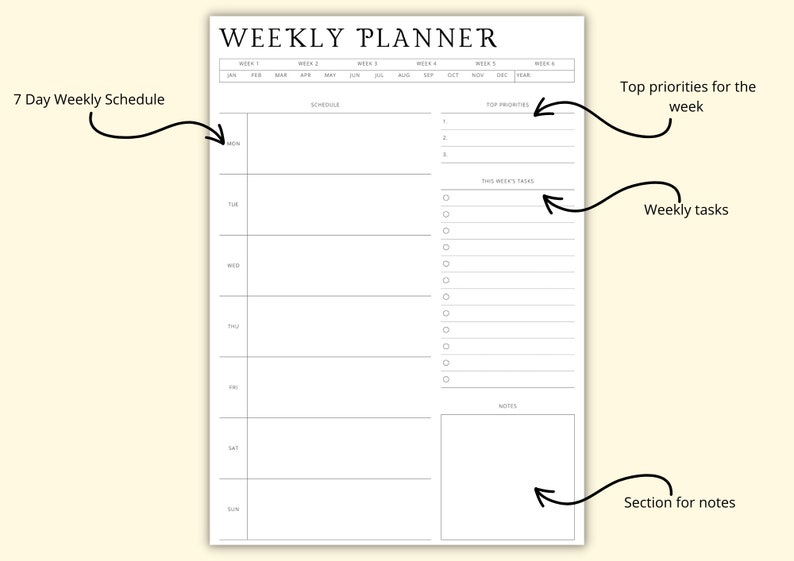 Planner Bundle Daily Weekly and Monthly Planner Templates, Productivity ...