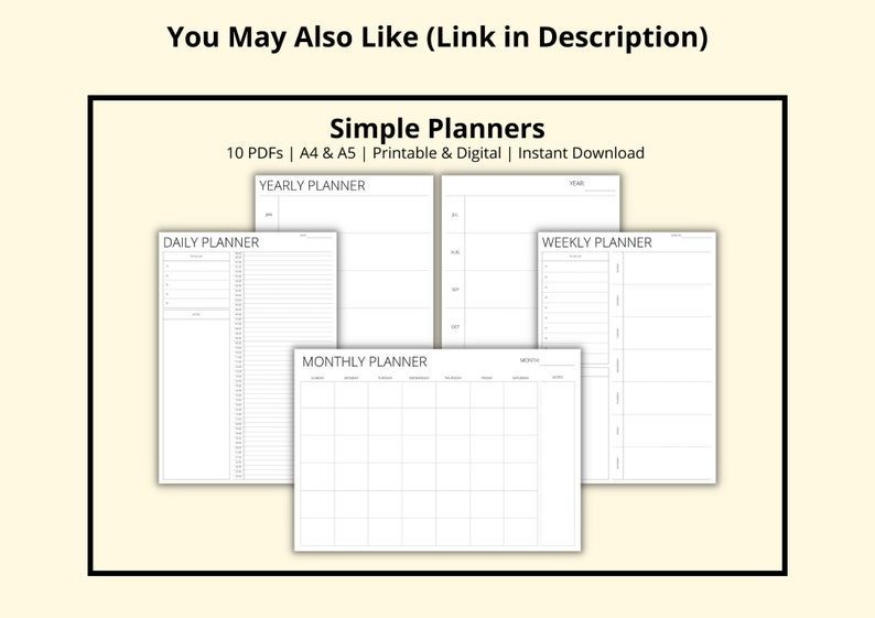 Weekly Schedule Blank 7 Day Planner PDF Weekly Overview - Etsy