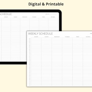 Weekly Time Block Planner, 7 Day Timetable Sheet, 30 Minute Interval ...