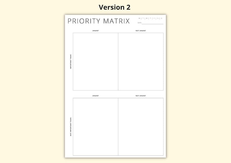 Priority Matrix, Decision Matrix, Eisenhower Matrix, Tasks Management ...