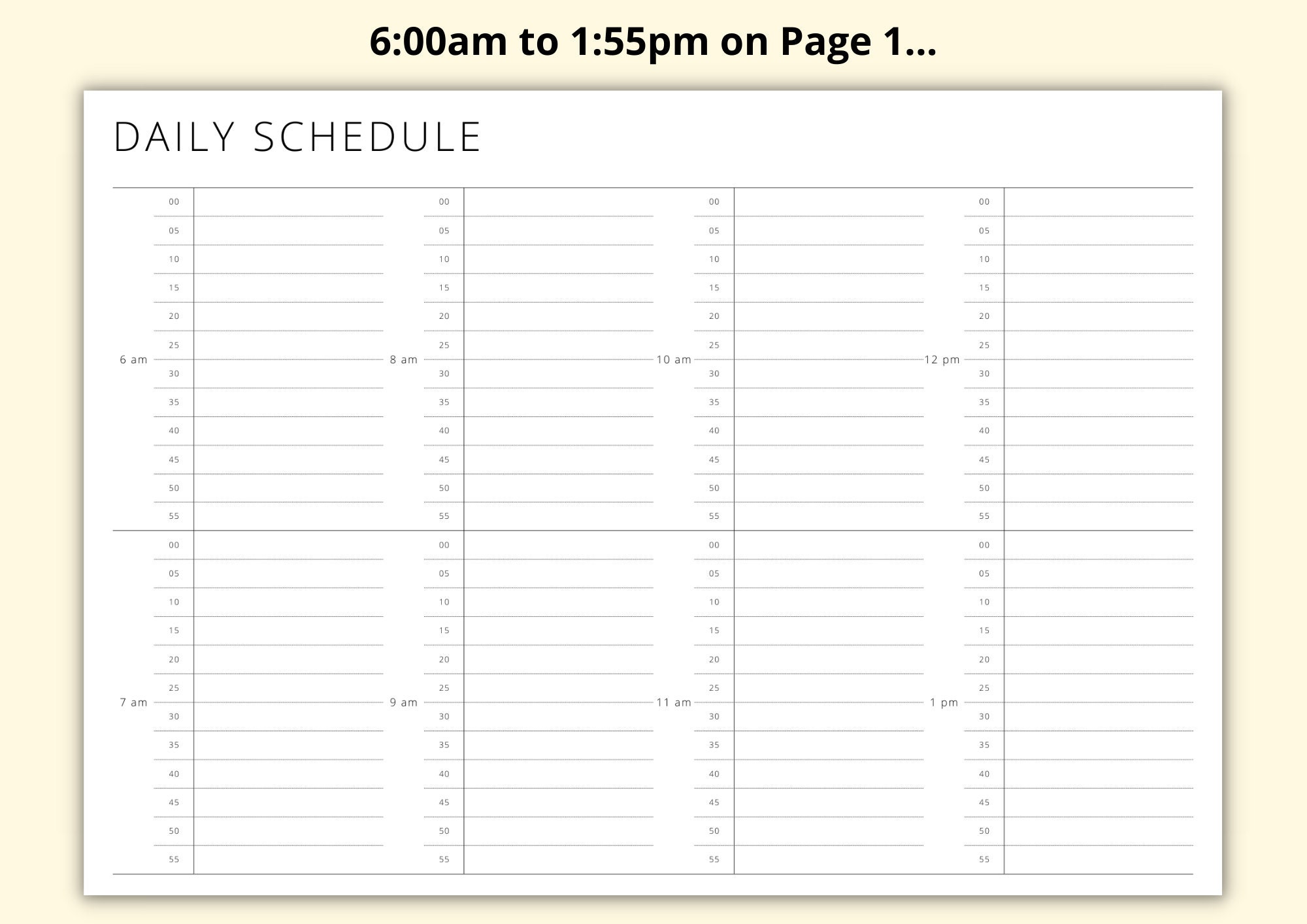 5 Minute Planner Printable, Appointment Tracker, Time Blocking PDF, Day ...