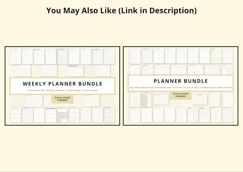 7 Day Weekly Planner, Simple Weekly Overview, Week at a Glance, Weekly ...