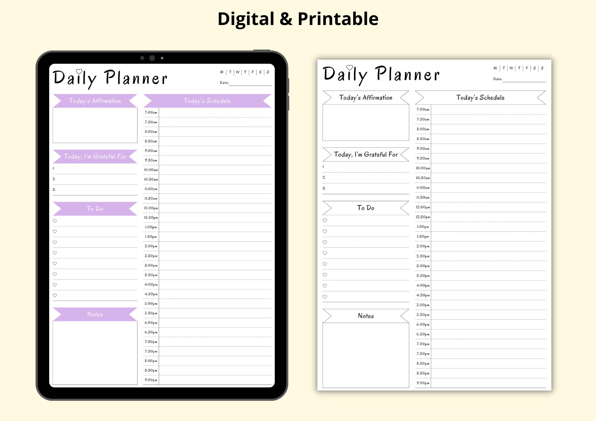 30 Minute Planner, Daily Planner, Time Blocking, Half Hour Schedule ...