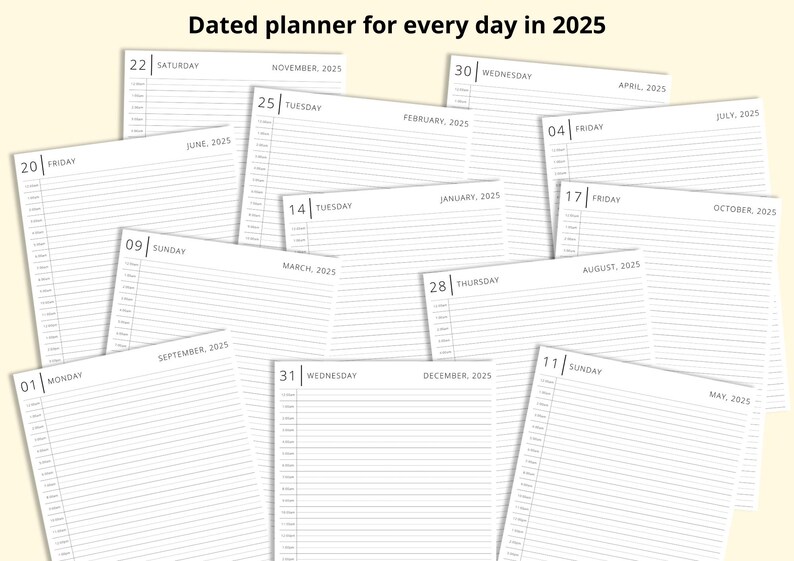 2025 Daily Planner, 24 Hour Planner, 30 Minute Schedule, Time Blocking ...
