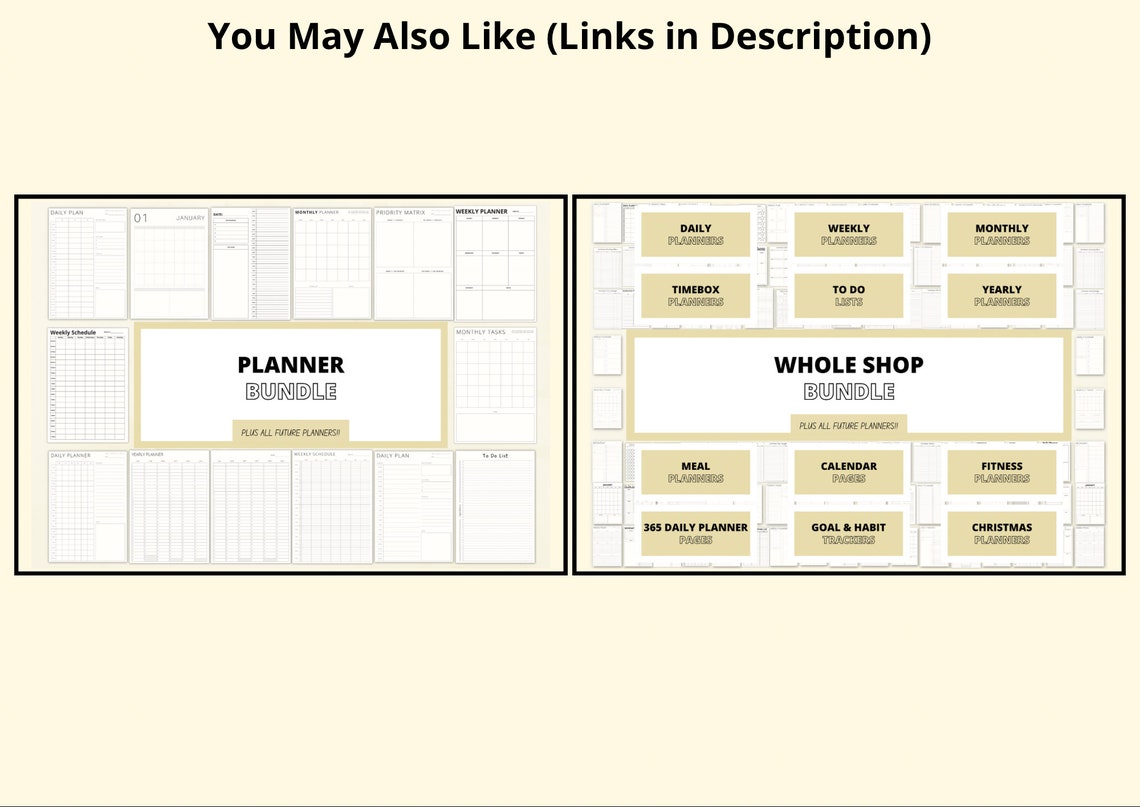 Timebox Planner Bundle - Time Boxing Templates, Brain Dump, Daily ...