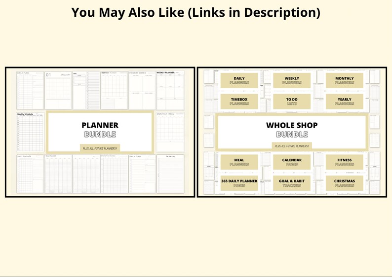 Timebox Planner Bundle - Time Boxing Templates, Brain Dump, Daily ...