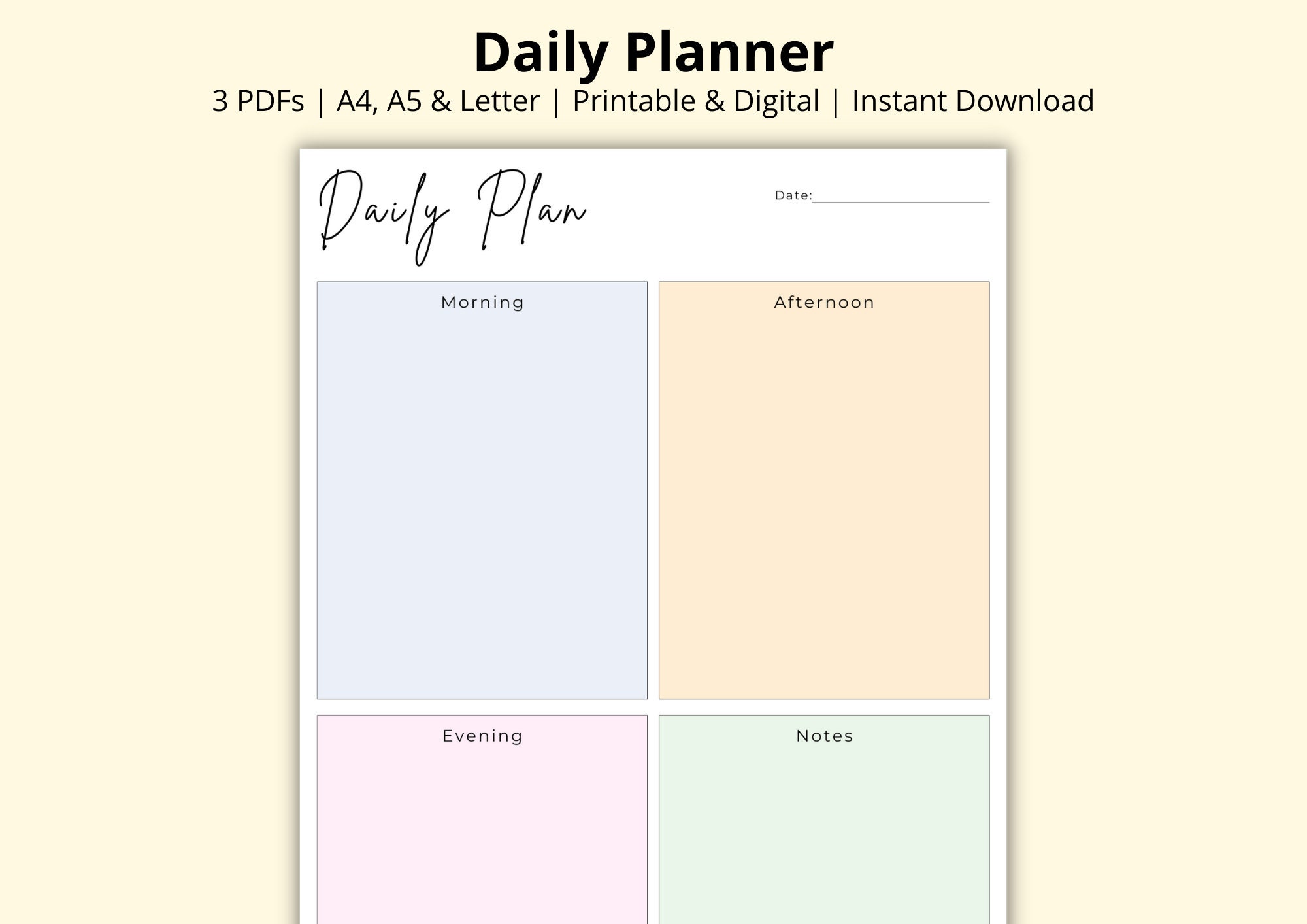 Daily Planner Routine Checklist Day Schedule Template Daily - Etsy