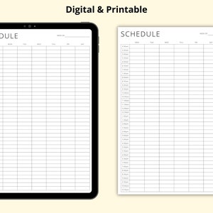 Weekly Timetable, 30 Minute Interval Planner Template, Appointment ...