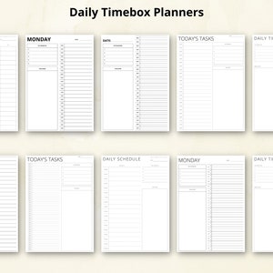 Timebox Planner Bundle - Time Boxing Templates, Brain Dump, Daily ...