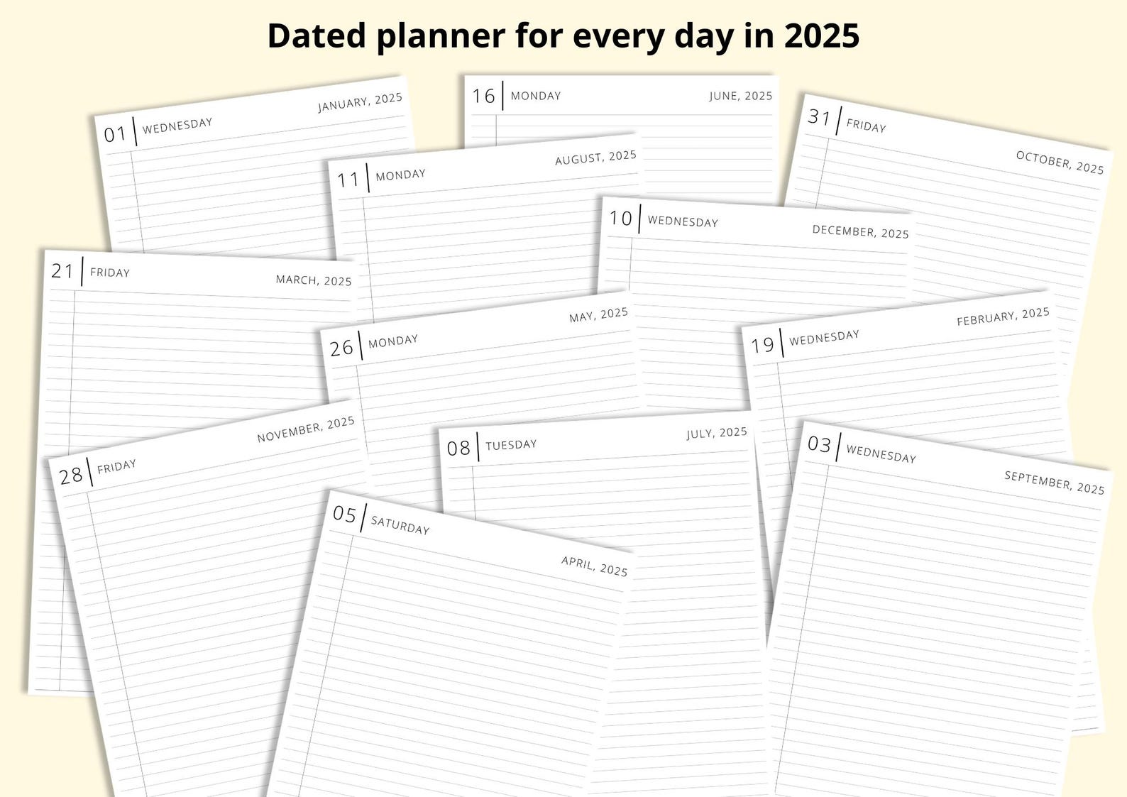 2025 Daily Planner, Blank 2025 Diary, 2025 Calendar, Dated Annual ...