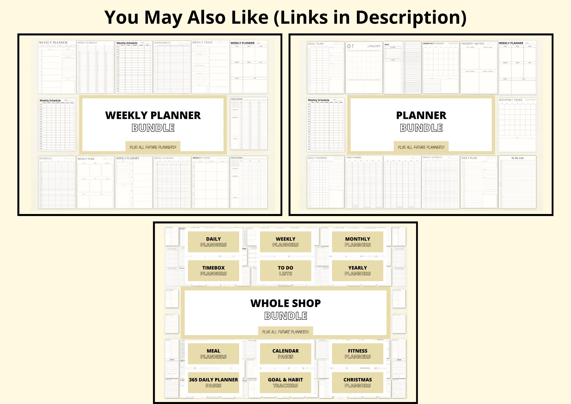 5 Day Planner, Weekly Planner Template, Week at a Glance, Weekly ...