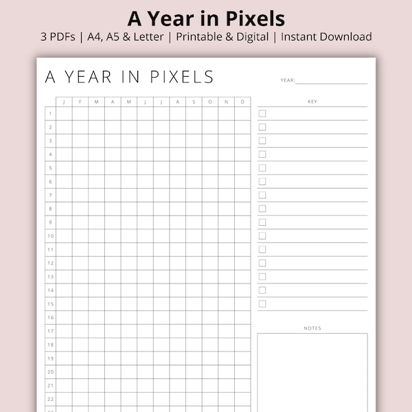 A Year in Pixels - Etsy