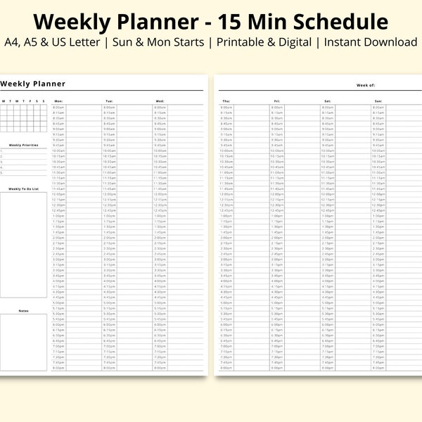 Weekly Planners - Etsy