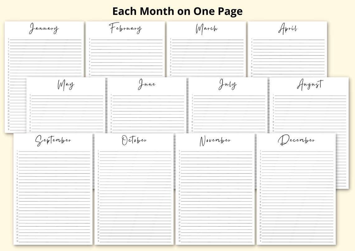 Perpetual Calendar, Monthly Planner, Yearly Planner, Birthday Tracker ...