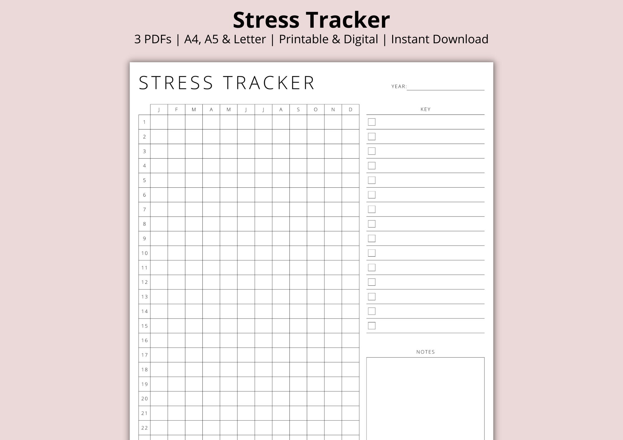 Stress Tracker, Mental Health Tracker, A Year in Pixels, Daily Mood Log ...