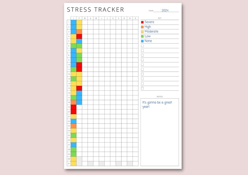 Stress Tracker, Mental Health Tracker, A Year in Pixels, Daily Mood Log ...