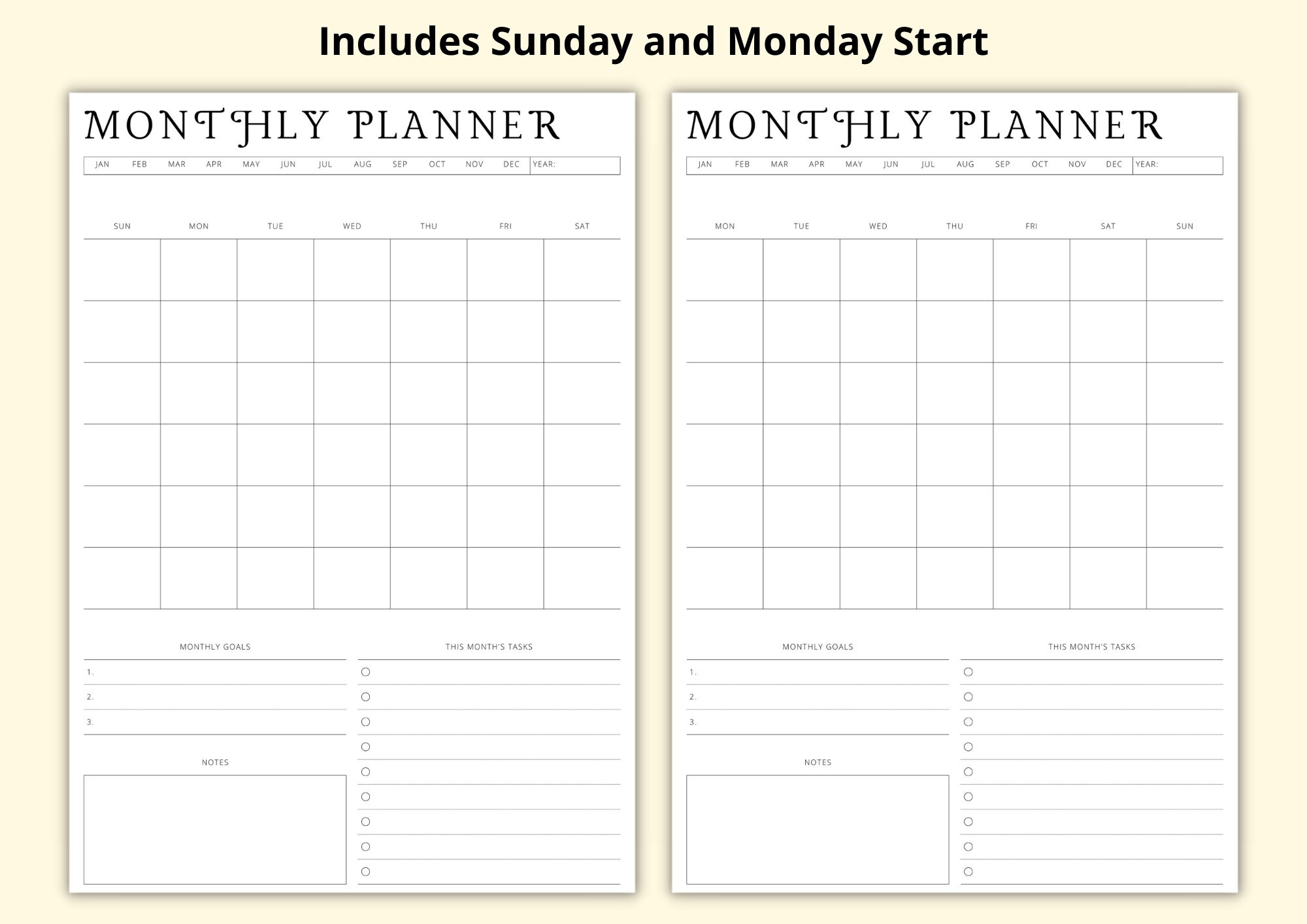 Planner Bundle Daily Weekly and Monthly Planner Templates, Productivity ...