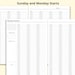 24 Hour Weekly Schedule, Weekly Timetable Sheet, 30 Minute Intervals, 7 ...